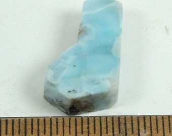 Larimar Stone 43g Rough Larimar Slab Blue Pectolite by Rokking