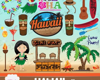 Luau party clipart | Etsy