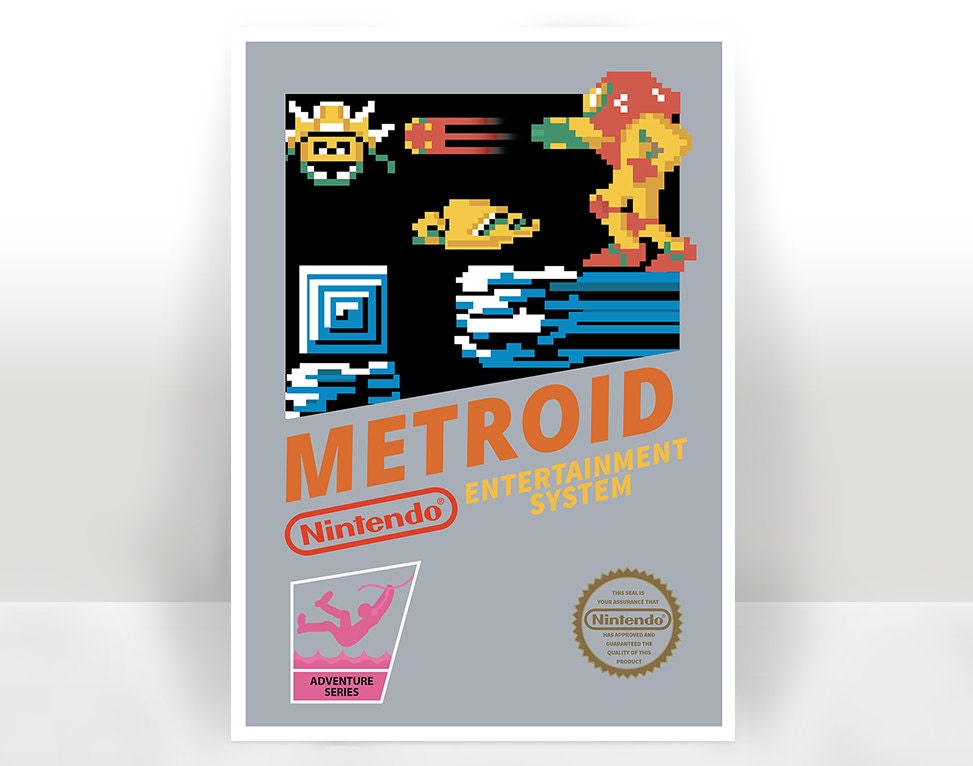 Metroid Nes Cover Art Print Poster Many Sizes