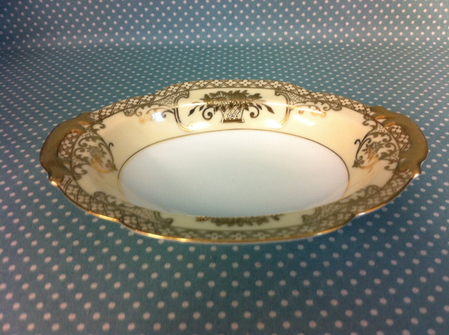 Antique Noritake, Japan pattern 44318 “BASKET OF FLOWERS” design dish ...