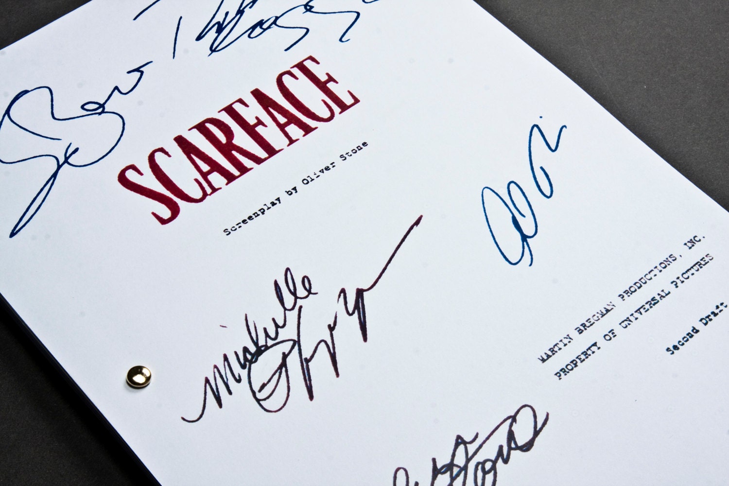 Scarface Film Movie Script with Signatures/Autographs Reprint