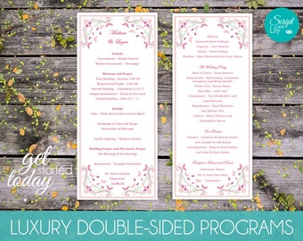 Butterfly Wedding Program Folded and Double-Sided by ScriptAndLily