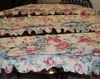Ruffled Balloon Valance, Shabby Chic, Cabbage Roses