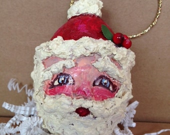Paper mache santa | Etsy