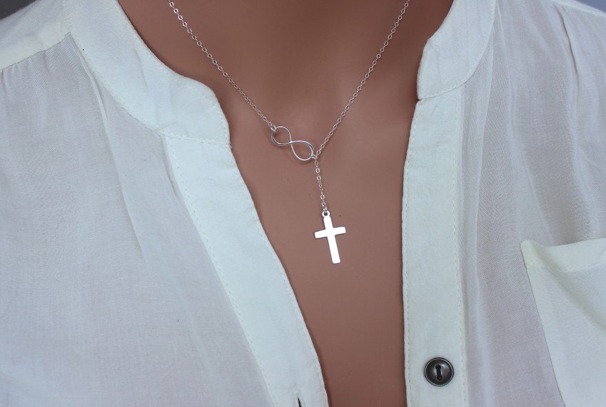 Sterling Silver Infinity Cross Necklace Infinity Cross Y