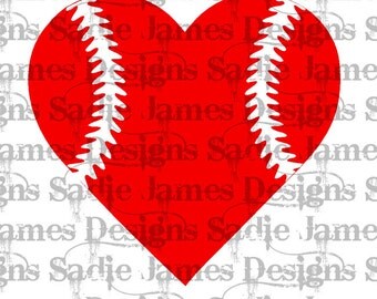 Heart baseball laces SVG cutting file digital download