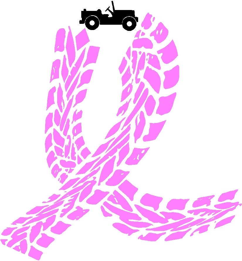 Decal Sticker Cut Vinyl Car Truck Jeep Pink Jeep Tire Tracks