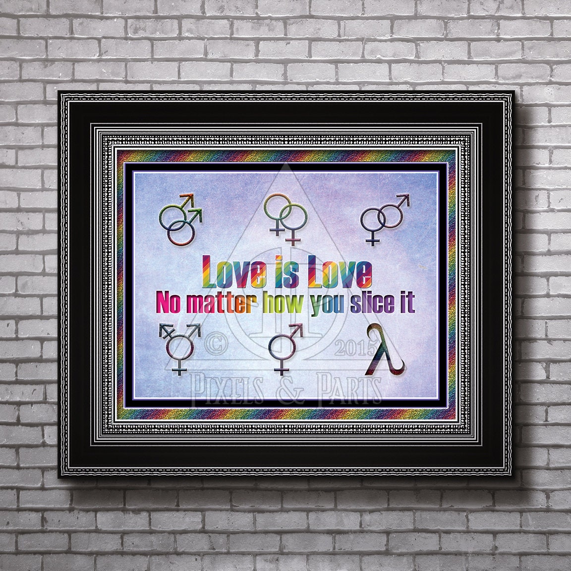 Love is love Rainbow Quote Print LGBT Pride Art Geek Art