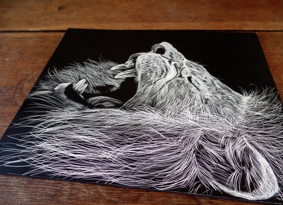 Lion Scratch Board Scratchboard Art Scratchboard by annasagearts