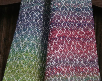 Items similar to Handwoven Silk and Wool Table Scarf: Empennage on Etsy