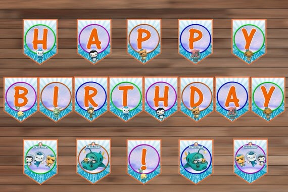 Octonauts Party Banner Printable Happy Birthday By Myhbparty