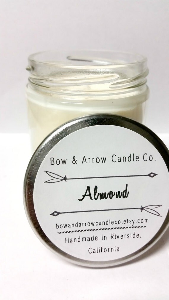 Natural Soy Candle Almond Scented 7 oz Jar Candle Almond