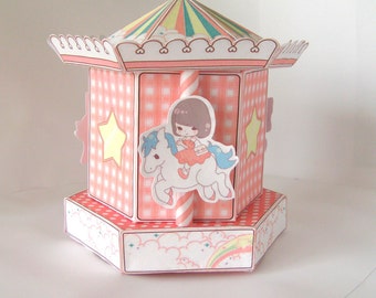 Carousel Merry Go Round Box cupcake box gift box party