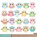Cute Owls Digital Clipart and Papers