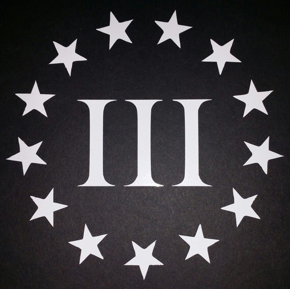 Items similar to Three Percenter custom vinyl decal. on Etsy