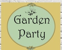 Popular items for garden party sign on Etsy