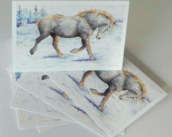 Horse christmas card | Etsy