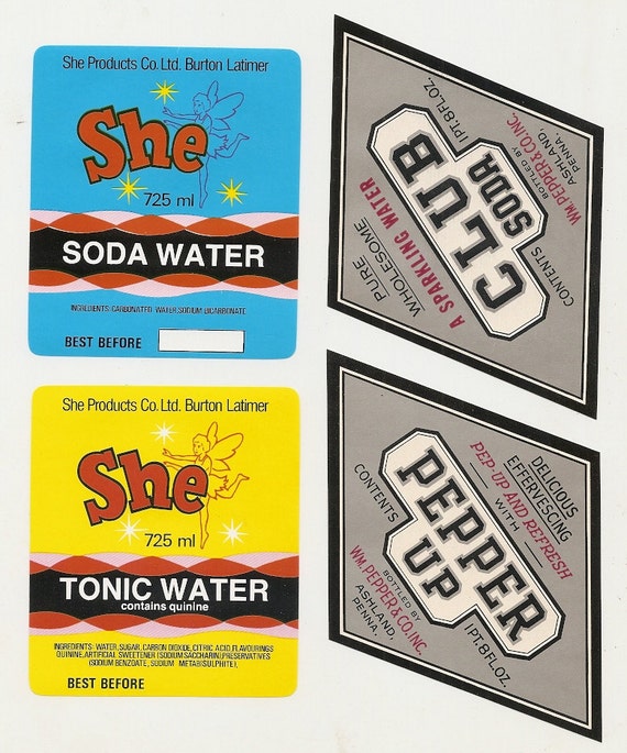 29 different old vintage Soda LABELS PEPPER UP She Etc..