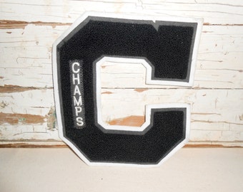 Varsity Letter C Sports Patch, School Letter Patch, Letter C, Champs Letter