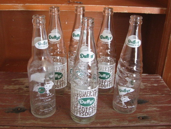 Vintage Six Pack Duffy's Soda Bottles Variety With Vintage Six Pack Duffy's Soda Bottles Variety With