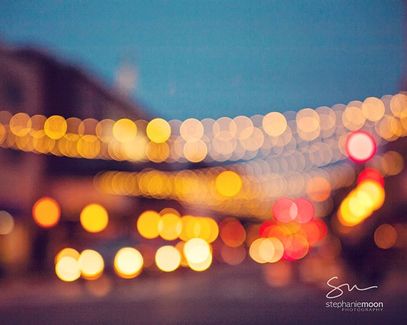 Pretty bokeh lights in Savannah Georgia Travel Photography