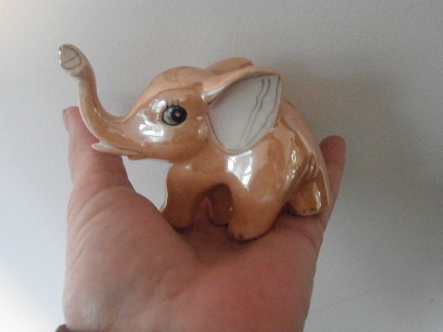 Two Ring Holders – 70’s Glaze Ceramic Elephant Ring Holders Figurine ...