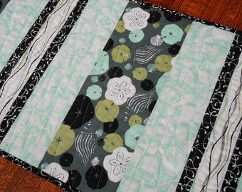 Quilted Table Runner in Neutral Colors with Cream by SusiQuilts