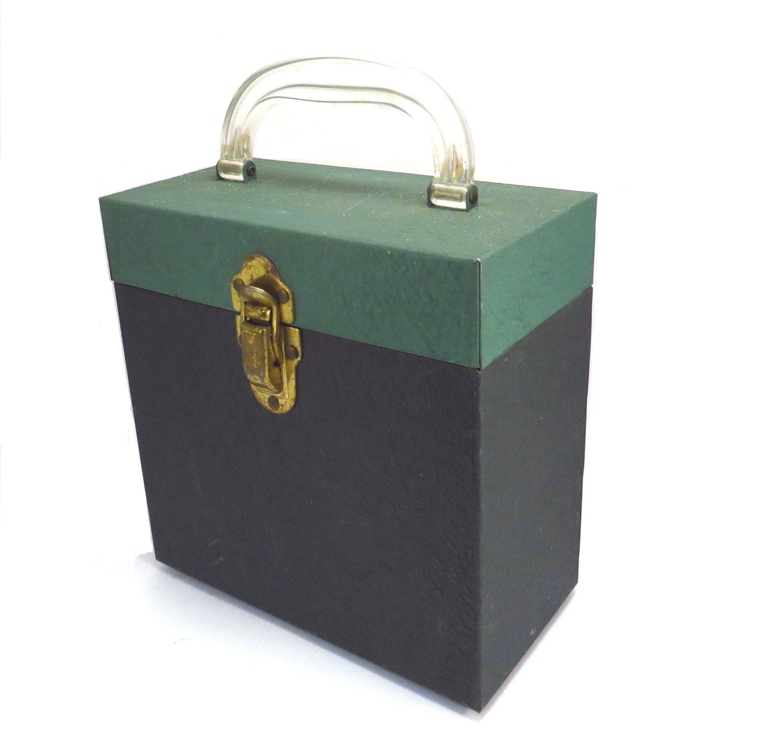 Metal 45 rpm Storage Box Gold Clasp Vintage 1960s Vinyl Record Holder ...