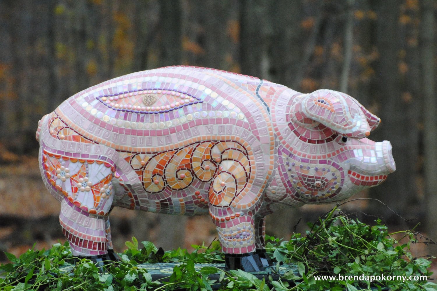 Some Pig Mosaic Pig Garden Statue one of a kind mosaic on