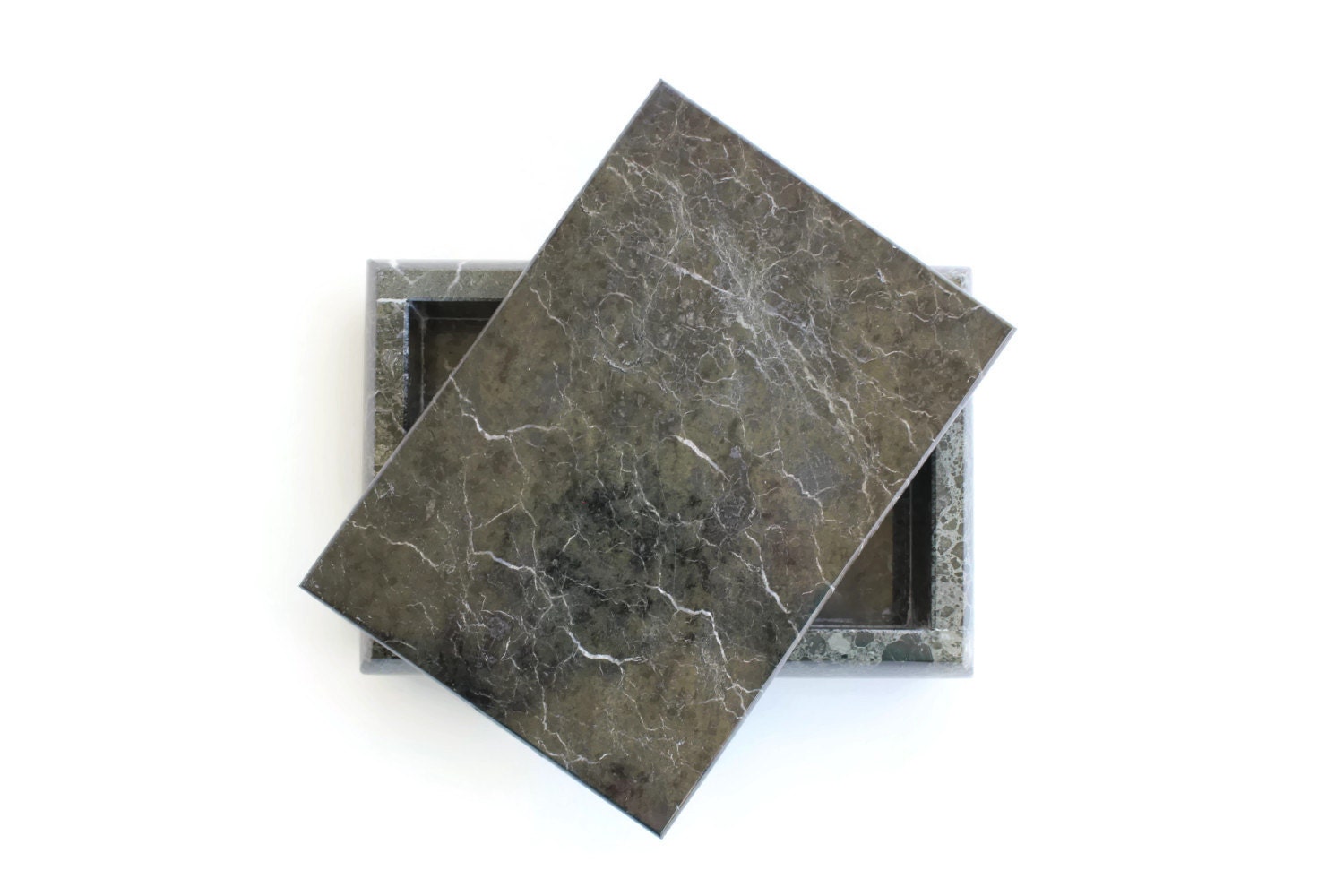 Granite Trinket Box – Natural Stone with Minimalist Design in Deep Grey ...