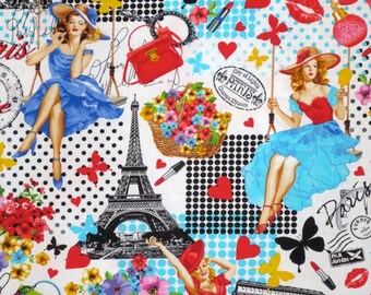 Unique pinup girl fabric related items | Etsy