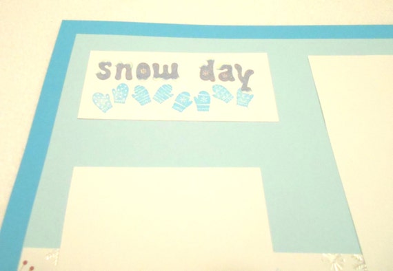 Snow Day 12 x 12 Premade scrapbook page winter by DawnFrostDesigns