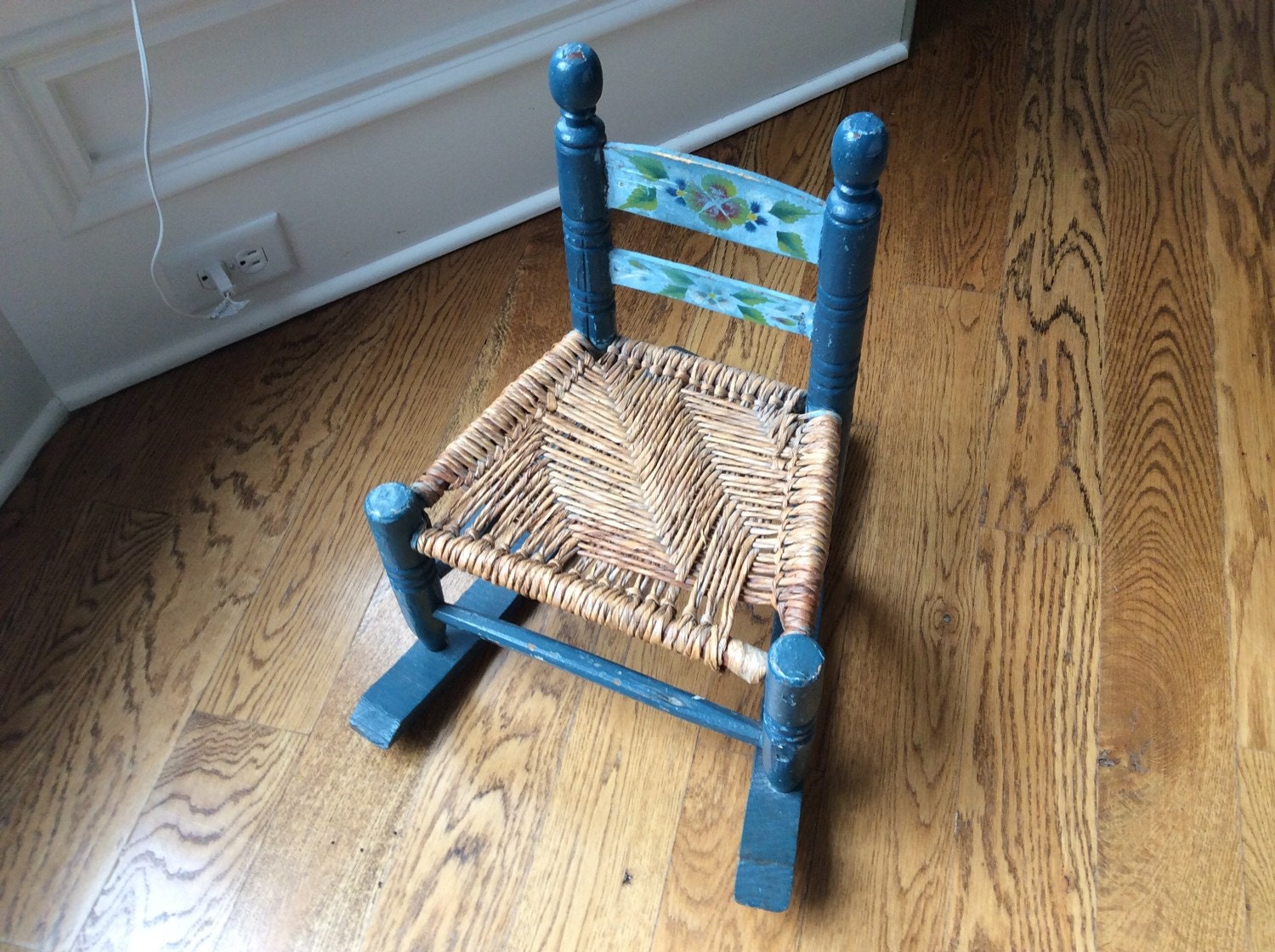 Painted Blue Childs Vintage Rocking Chair – Haute Juice