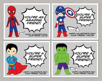 Popular items for superhero valentine on Etsy