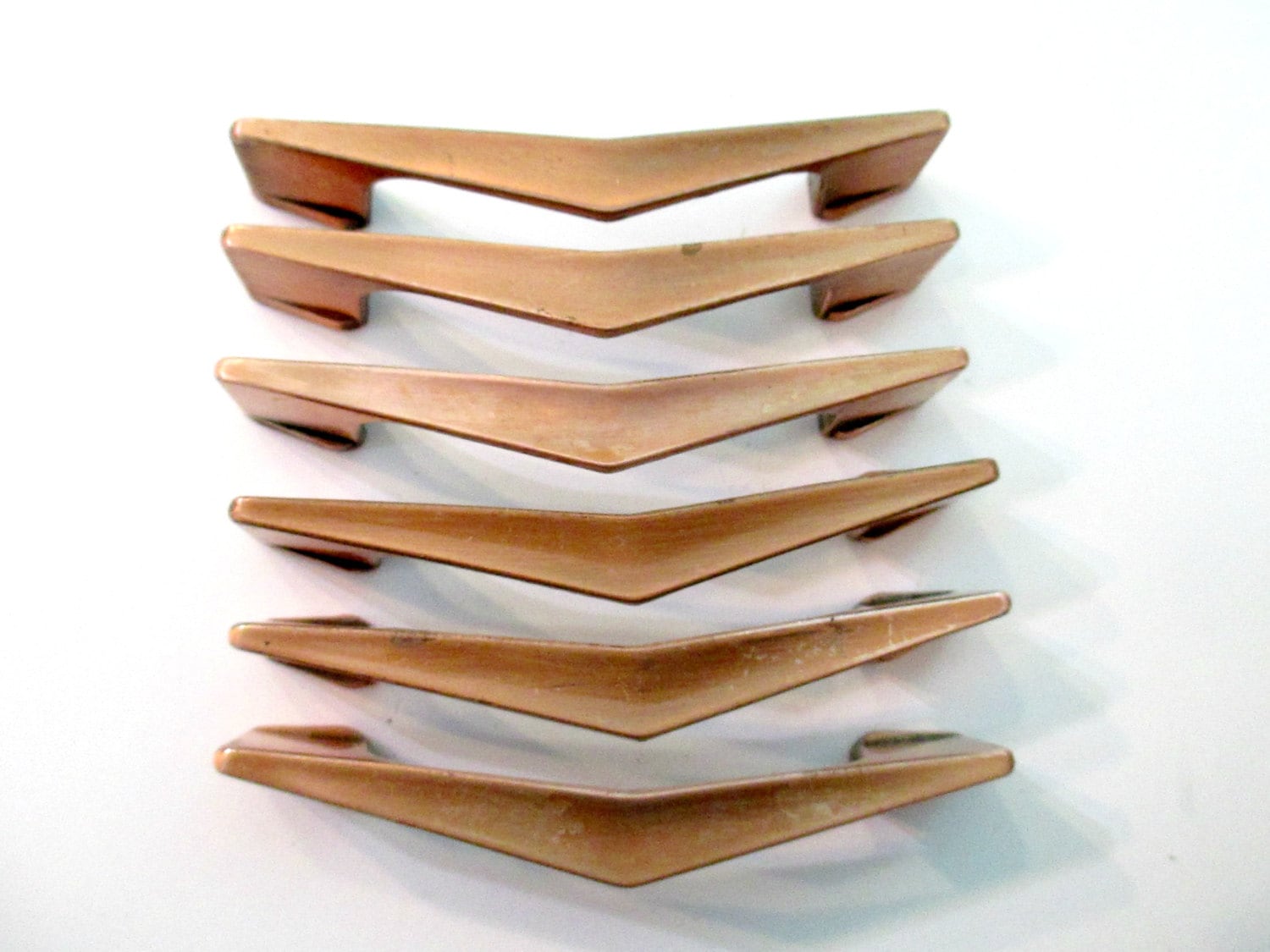 Vintage Copper Chevron Drawer Pulls 2.75″ centers – Lot of 6 handles ...