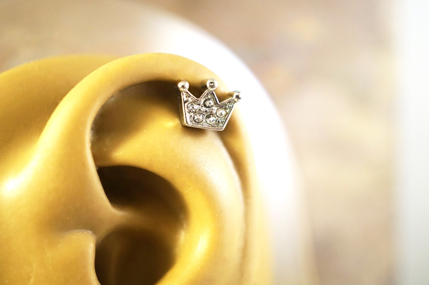 Sparkly Princess Crown Cartliage Earring Tragus Conch Helix