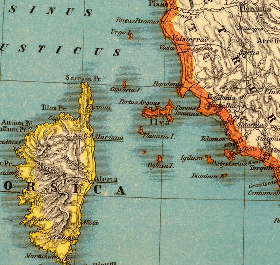 Map of Italy Vintage Italy map archival print Wonderful