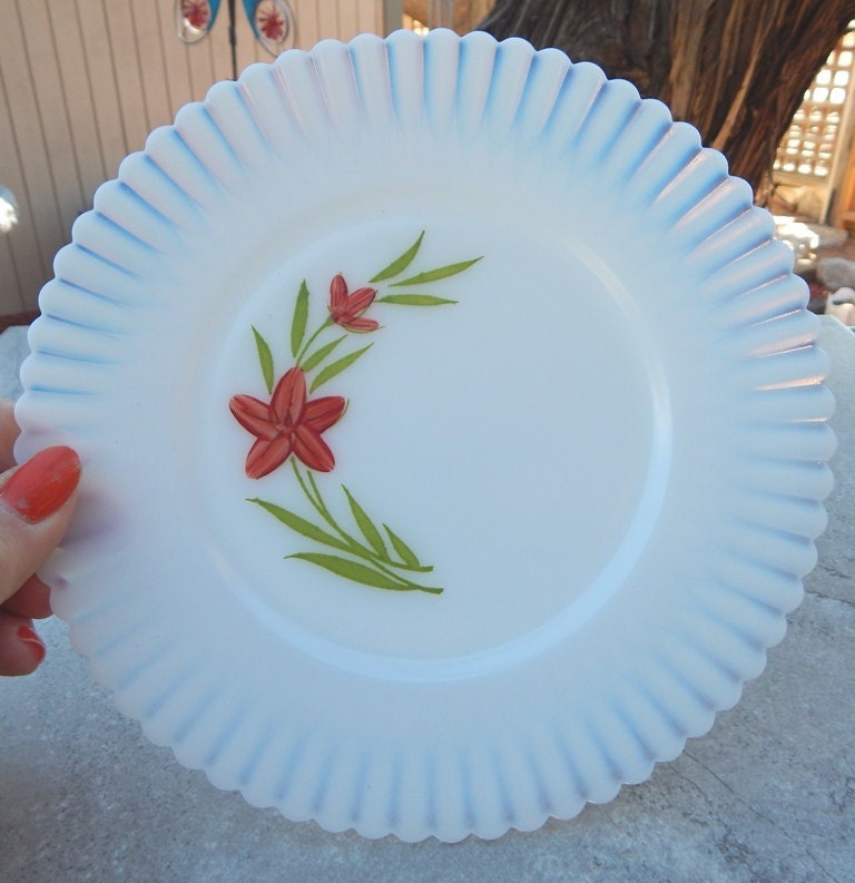 MacBeth Evans Petalware Florette Pattern Salad Plate — Translucent ...