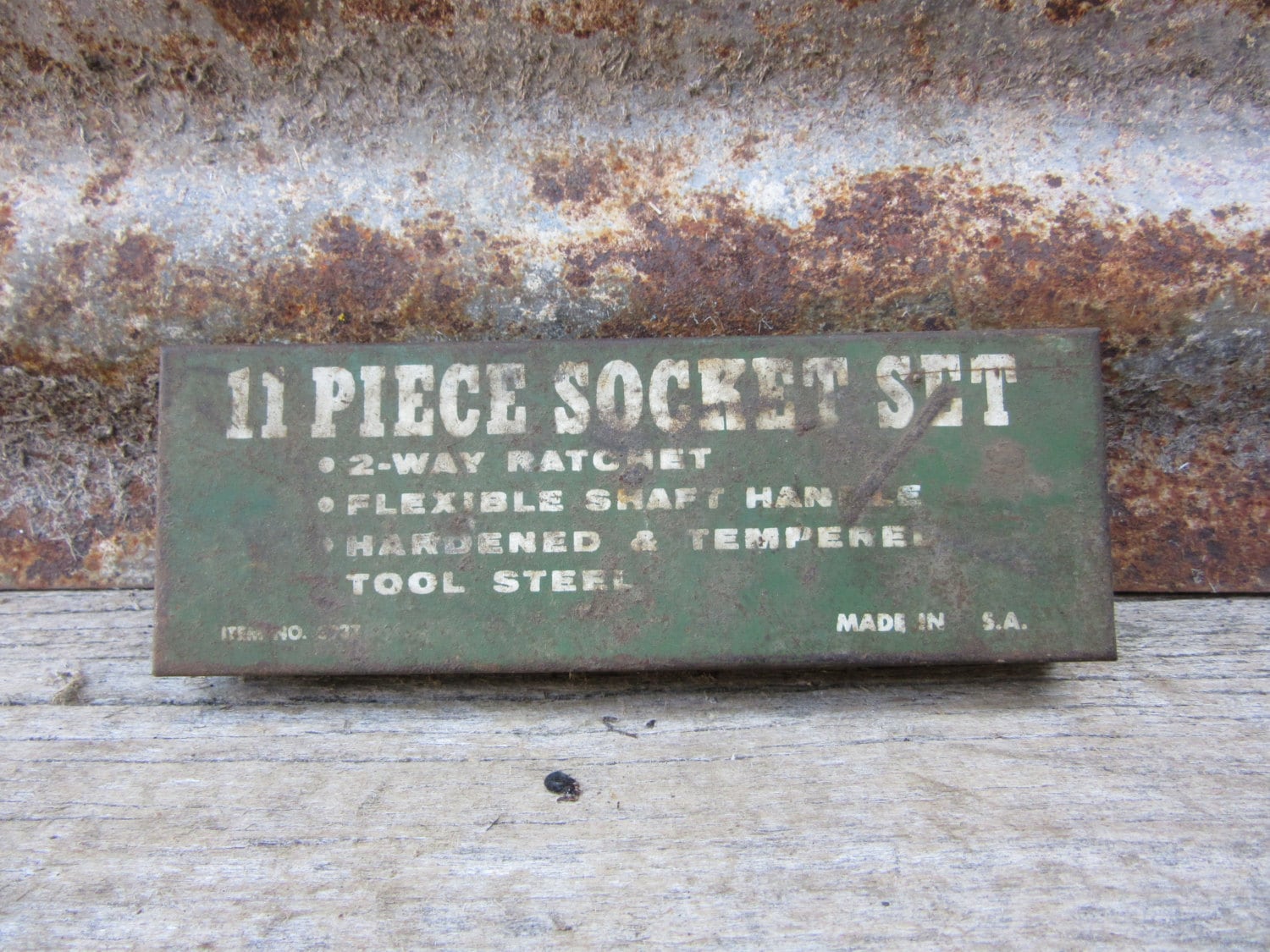 FREE SHIPPING Vintage Metal Industrial Socket Box Storage Shabby ...
