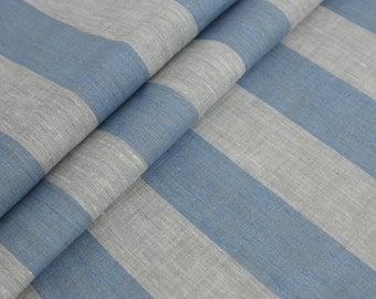 Striped linen fabric | Etsy