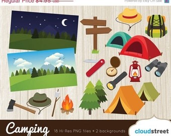 50% OFF buy 2 get 1 free camping clip art / hiking clipart / scout camp ...