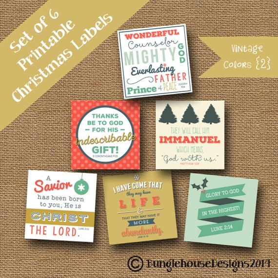 Printable Christmas Scripture Gift Tags DIY PRINTABLE