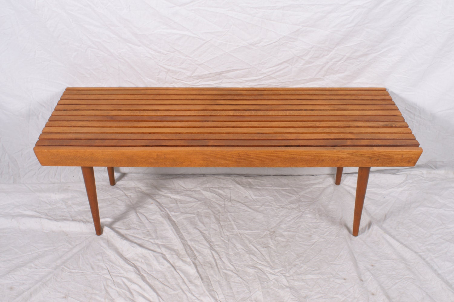 Slat Bench Table MCM Mid Century George Nelson Style – Haute Juice