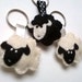 Felt sheep keychain black sheep lamb felt accessories
