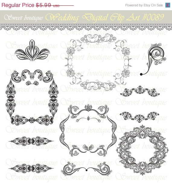 XMAS SALE 30%OFF 9 Digital Frames clip art with Digital Paper pack for ...