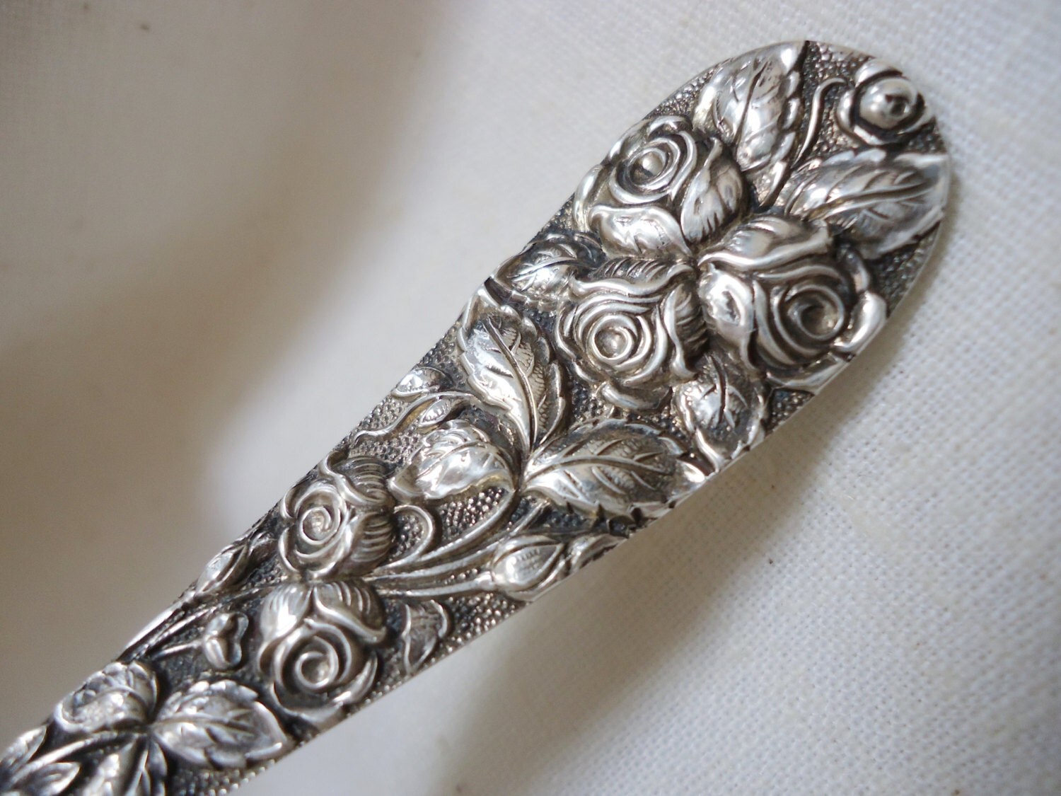 Sterling Silver Teaspoon – Baltimore Rose Pattern by Schofield 1905 ...