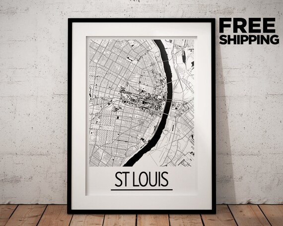 St Louis Map Poster usa Map Print Art Deco Series by iLikeMaps