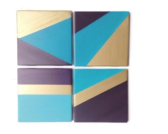 Blue coaster set | Etsy