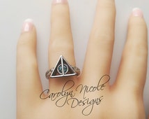 Popular items for deathly hallows ring on Etsy
