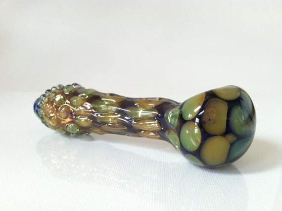 Glass Pipe Spoon Pipe Gold and Silver Fume Pipe Blue Pipes